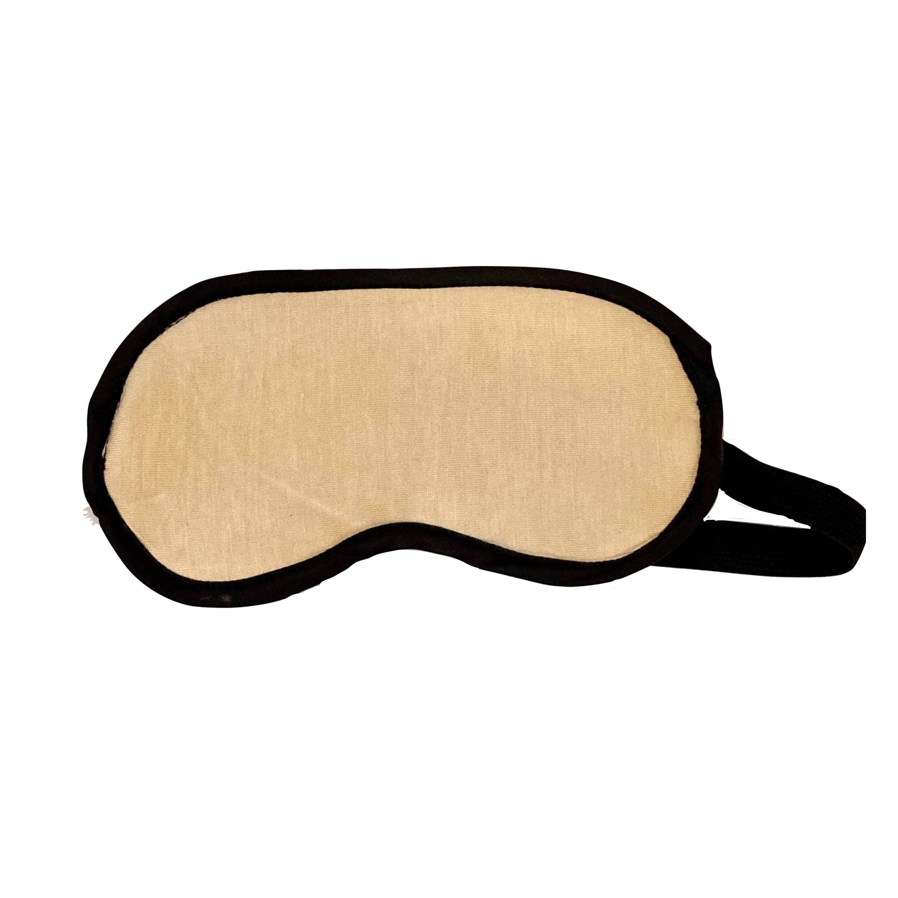 Bamboo Eye Mask with Elastic Loop, Beige with Black Trim - Walmart.com