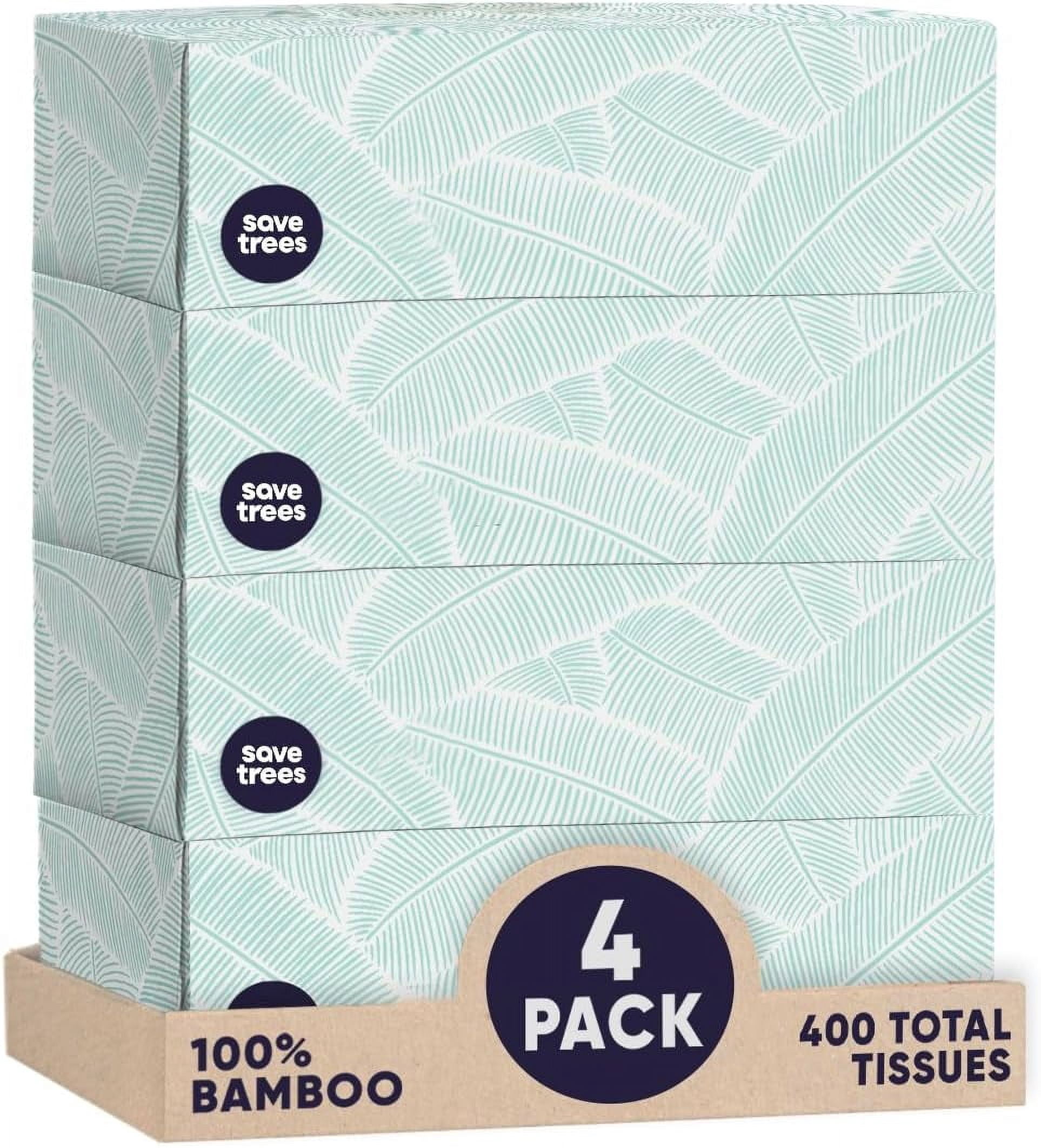 Bamboo Facial Tissues - 12 Boxes of Eco-Friendly, 3-Ply Hypoalleric ...