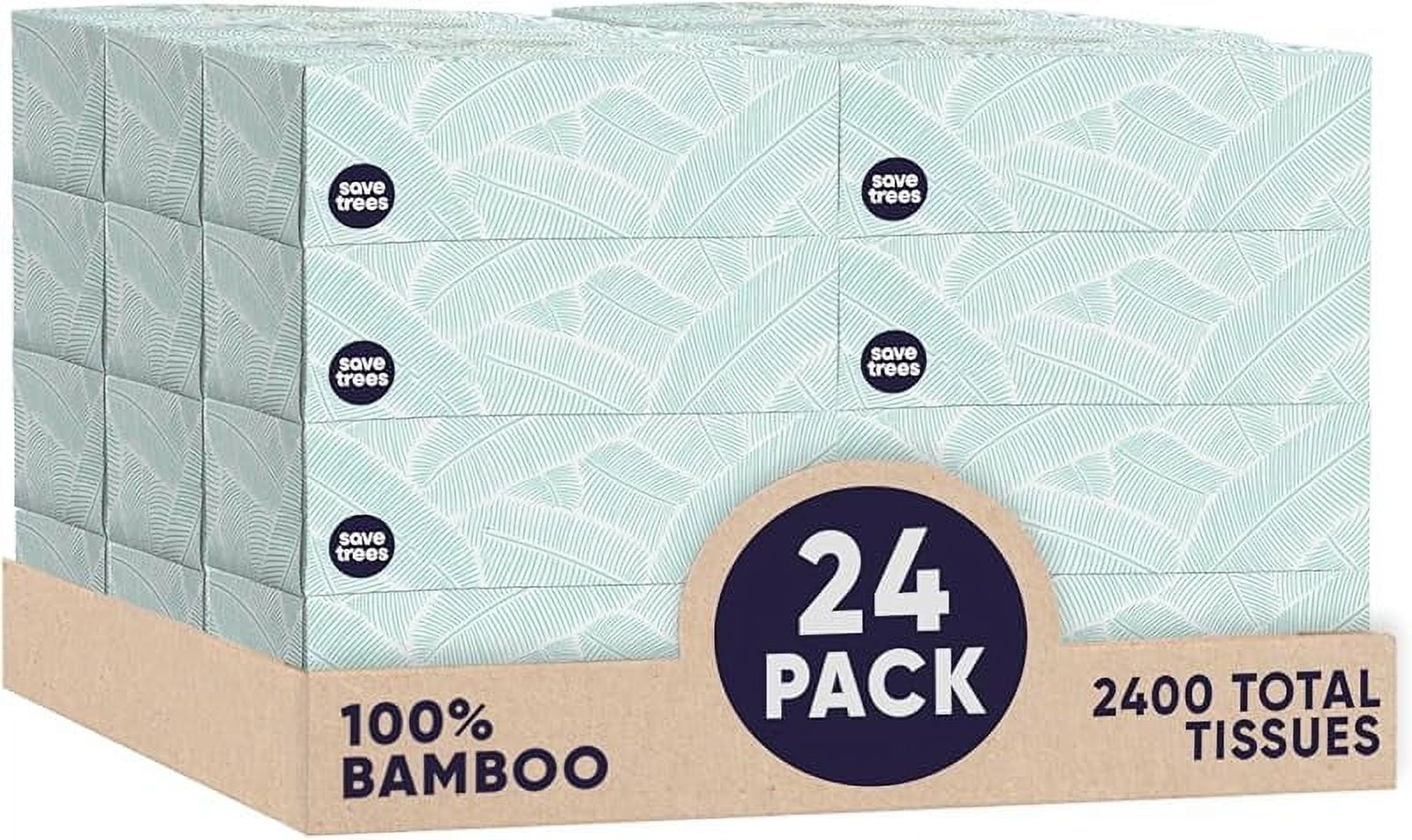 Bamboo Facial Tissues -24 Boxes- Bamboo Tissue Boxes, 90 Hypoallergenic ...