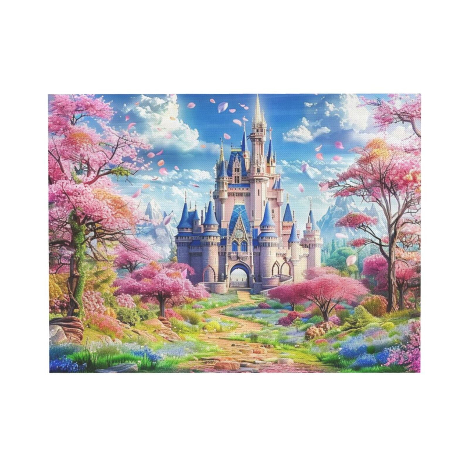 Bamboo Fantasy Castle Wall Art for Living Room,Fairy Tale Castle in ...