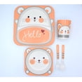Bamboo Fiber Tableware Kids Dining Table Plates Sets 5-Pieces for Baby ...
