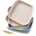 Bamboo Fibers Plates, Earth-Friendly Snack Plate Set, Heat-Resistant ...