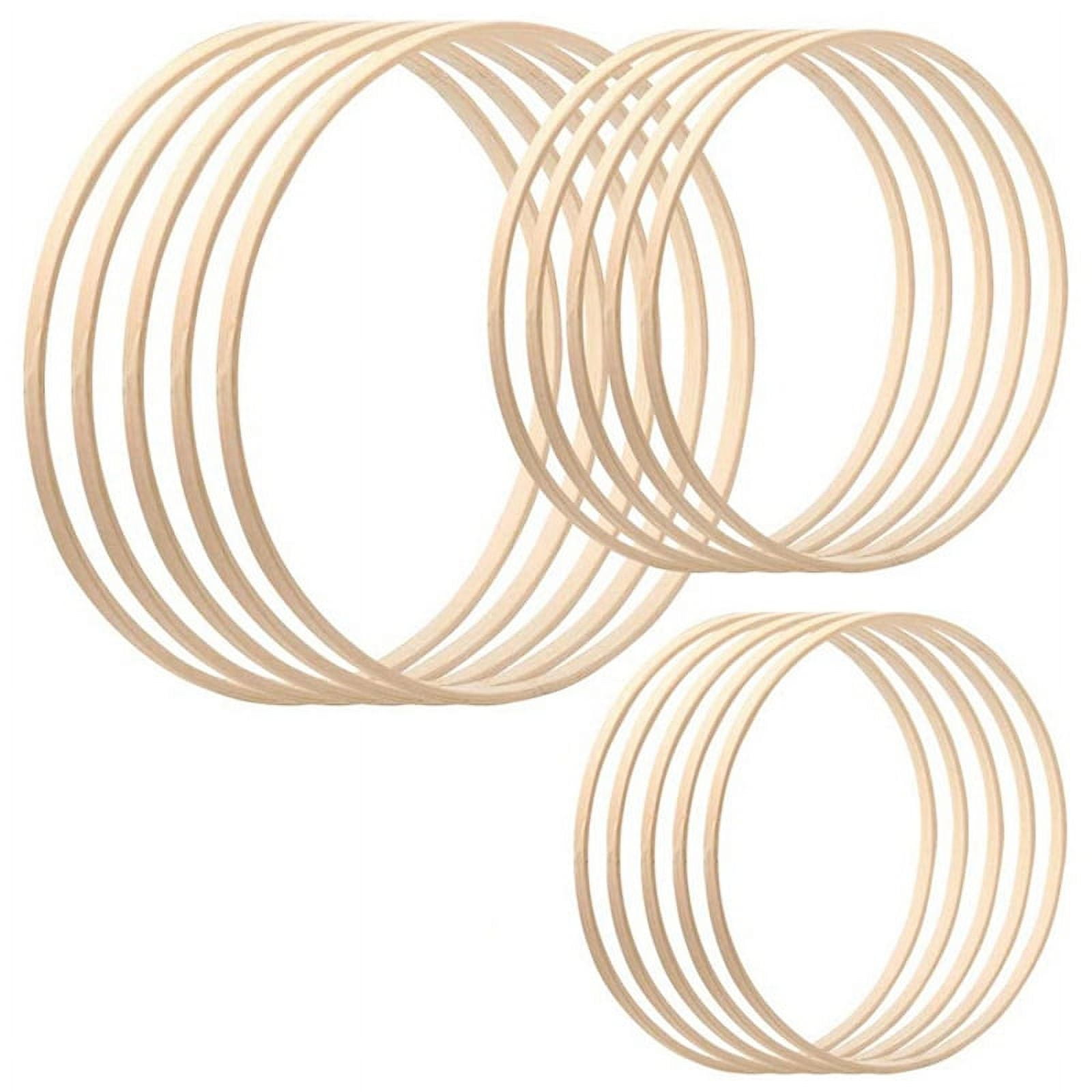Bamboo Floral Hoop, 15 Pack 3 Sizes Dream Catcher Bamboo Wood Circle ...