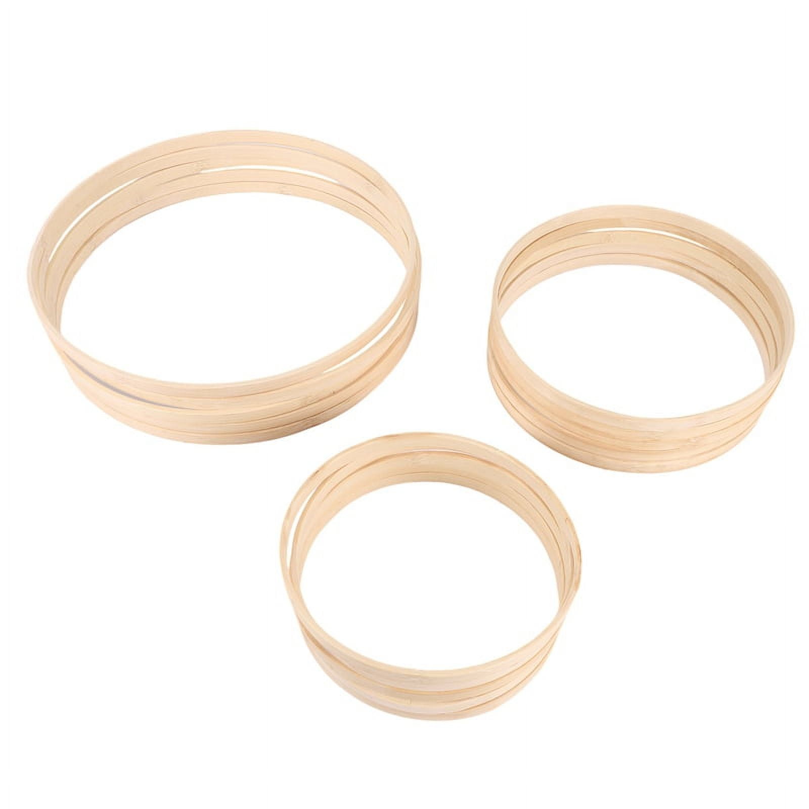 Bamboo Floral Hoop, 15 Pack 3 Sizes Dream Catcher Wood Circle Ring for Wedding Decor Catchers ...