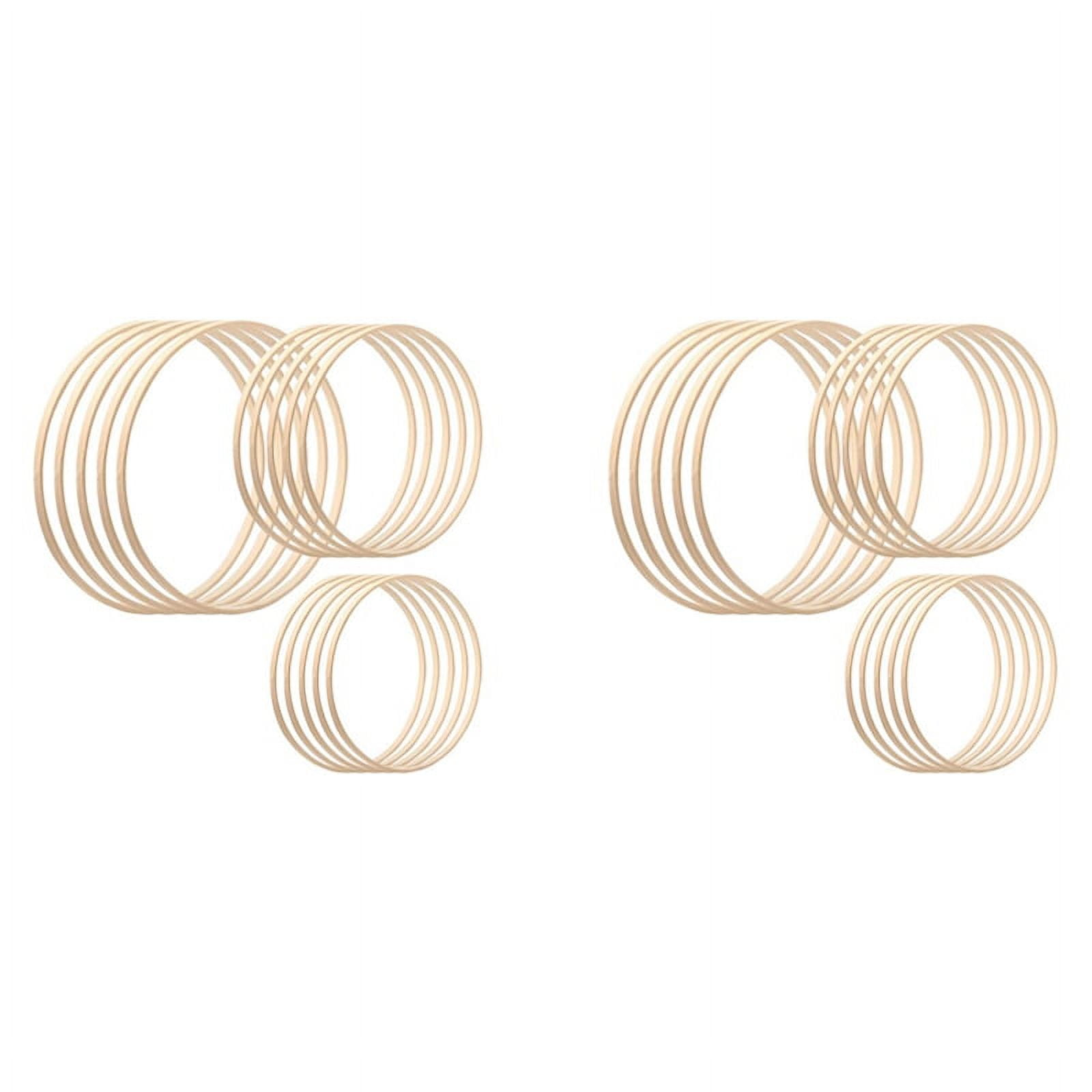 Bamboo Floral Hoop, 30 Pack 3 Sizes Dream Catcher Bamboo Wood Circle Ring for Wedding Decor ...