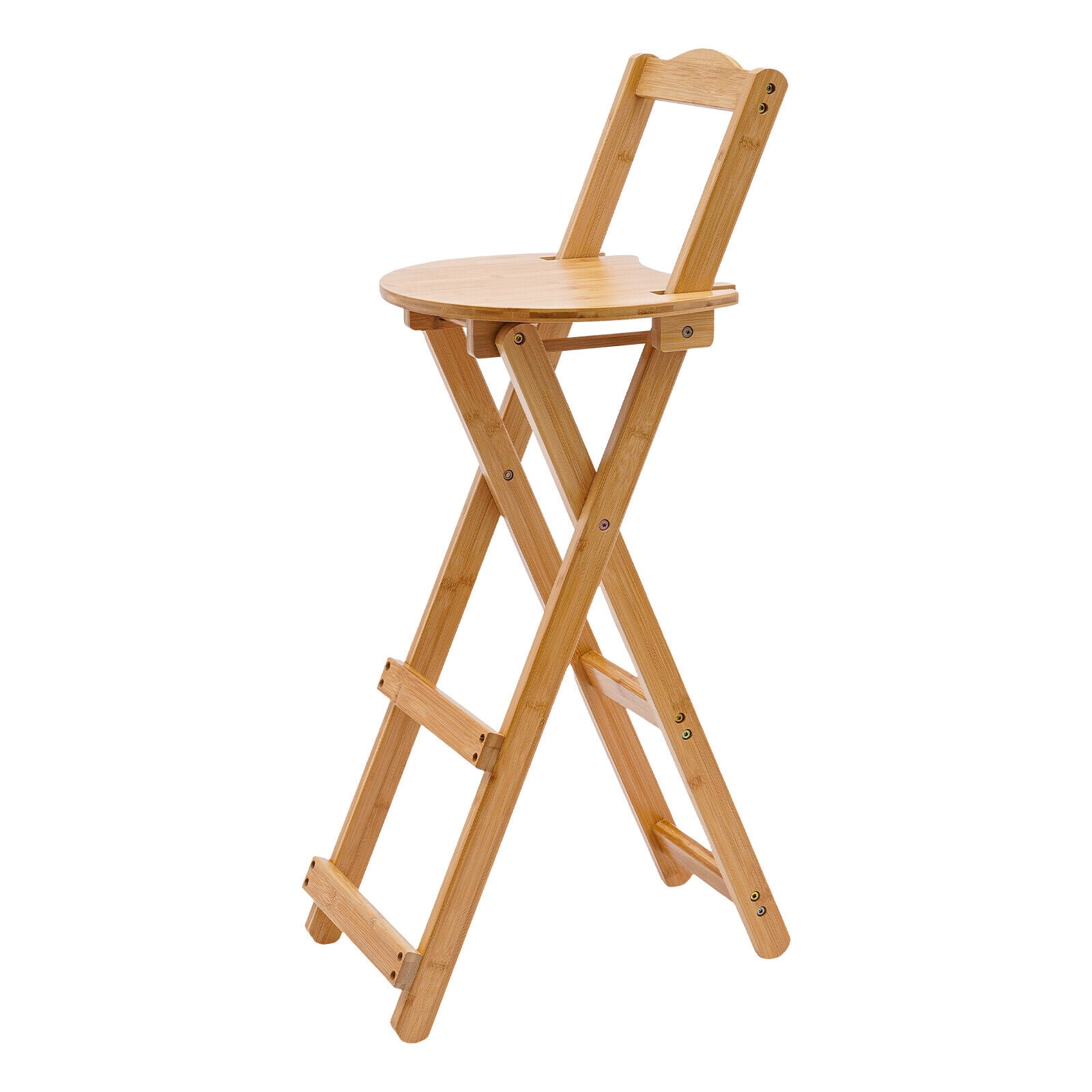 Bamboo Folding Bar Chair, Space-saving Bar Stools Counter Height Dining ...