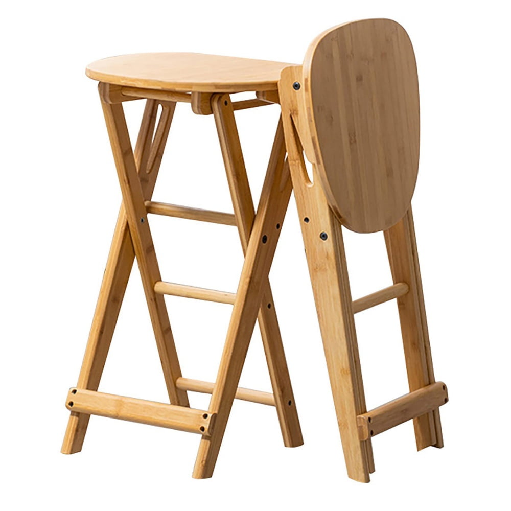 Bamboo Folding Bar Stool 30x61cm - Portable Counter Height Stool with ...