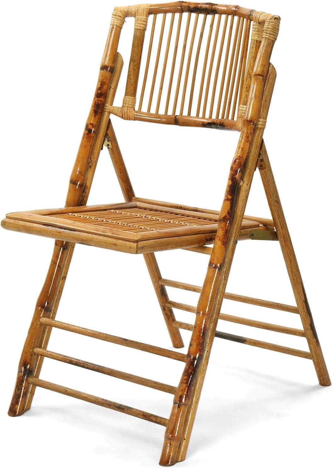 Bamboo Folding Dining Chair, Foldable Wood Chair for Indoor & Outdoor ...