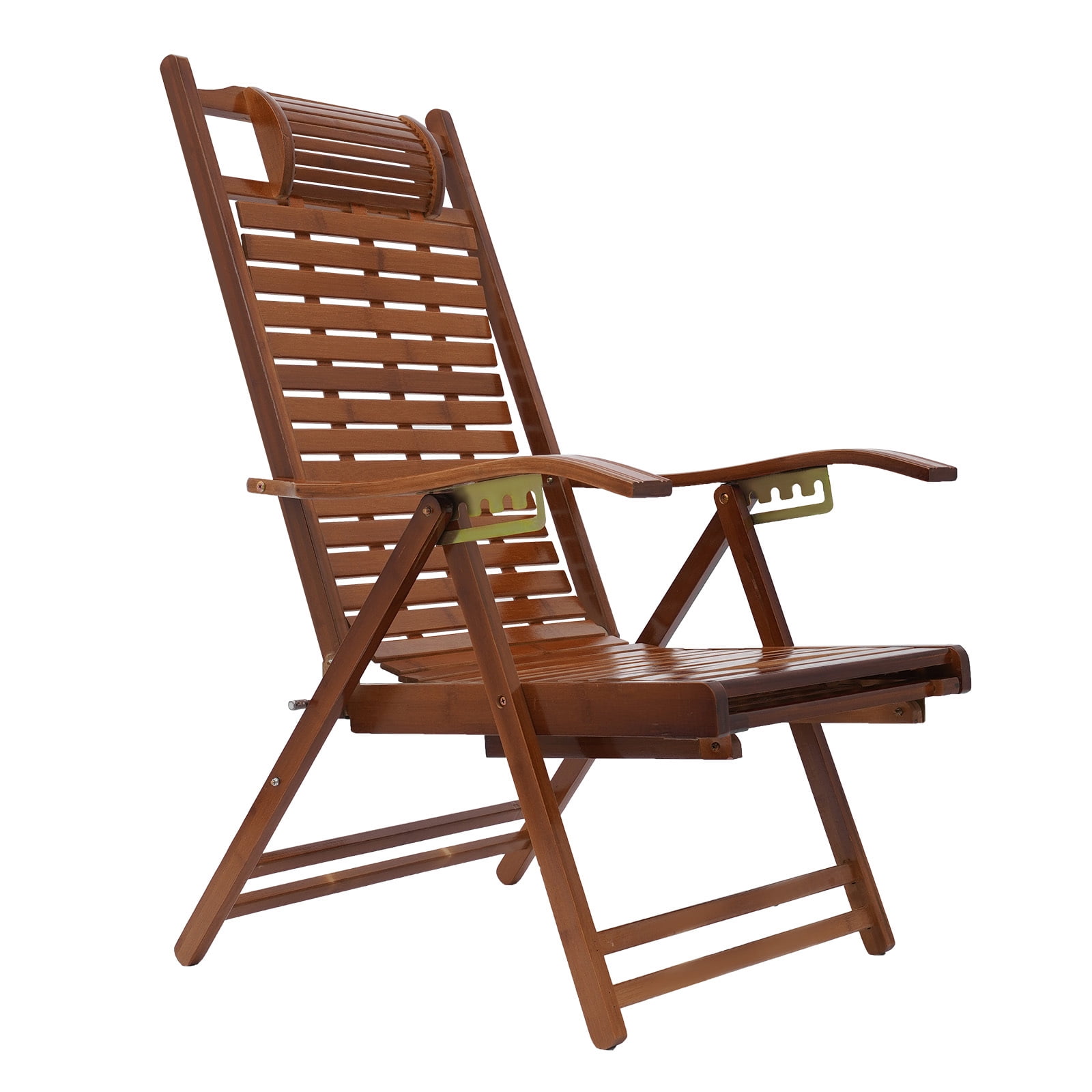 Bamboo Folding Lounge Chair, Folding Reclining Chair with Adjustable ...