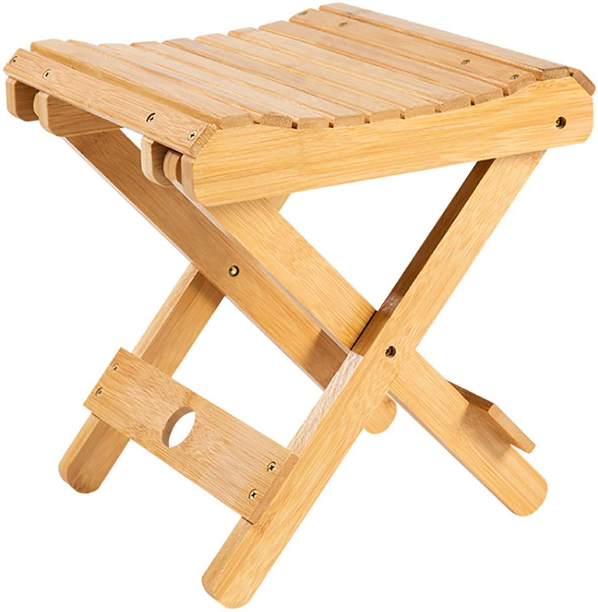 Bamboo Folding Shower Seat with Drainage Design, Portable Bath Chair ...