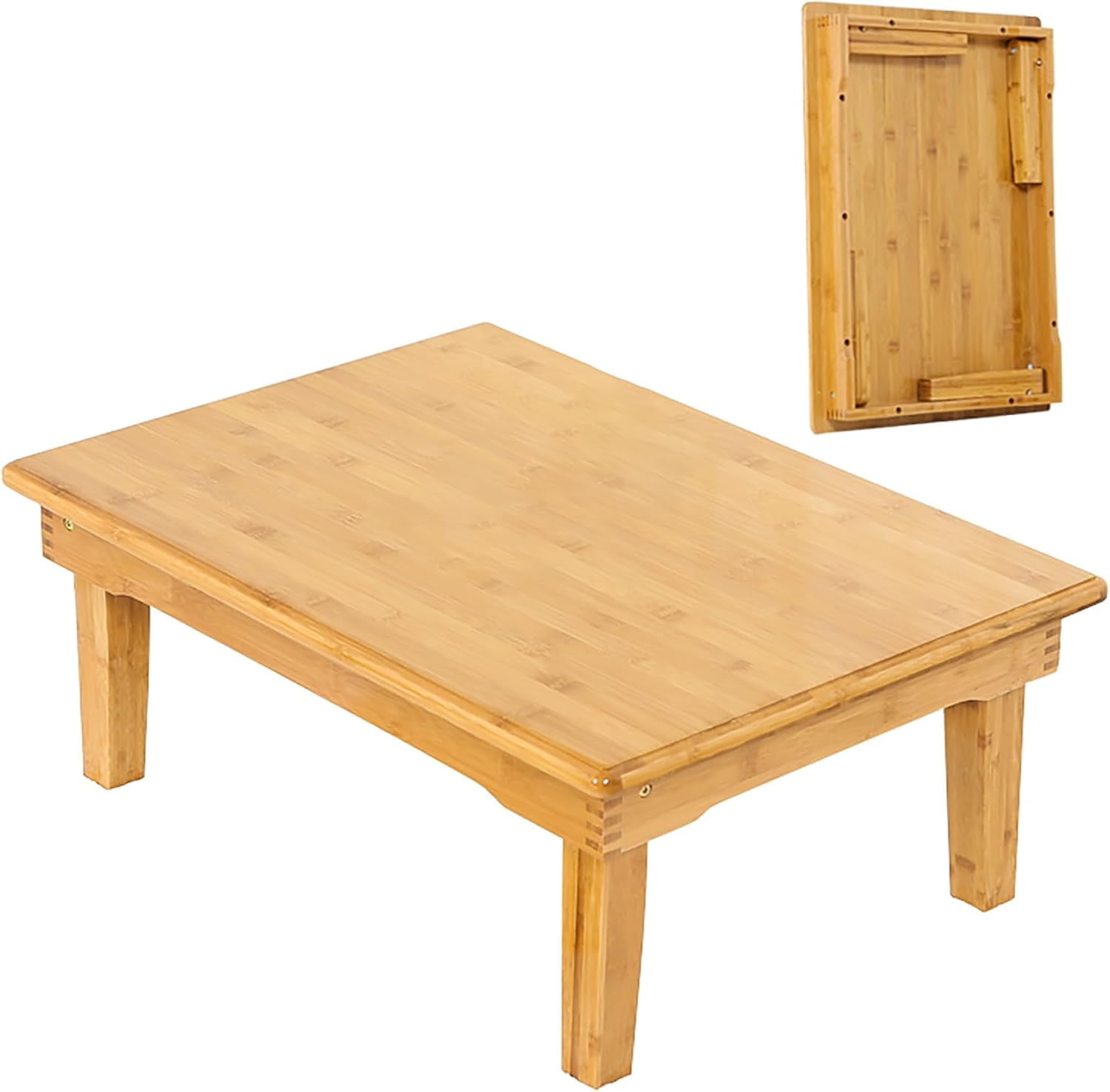 Bamboo Folding Table, Lap Table Bed Tray, Foldable 4 Legs Serving Tray ...