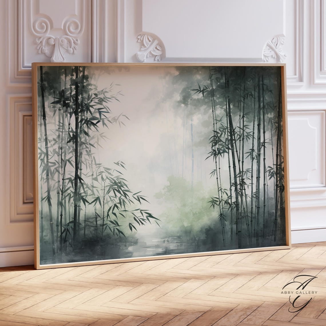 Bamboo Forest Art Poster: Misty Zen Botanical Wall Decor, Unframed ...