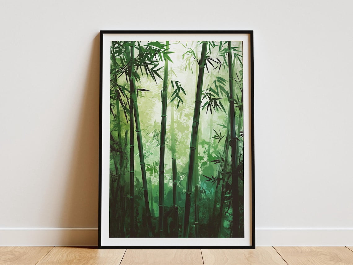 Bamboo Forest Green Bamboo Japanese Bamboo Forest Asian Decor Nature ...