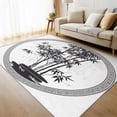 Bamboo Forest Oriental Area Rug, Botanical Pattern Carpet, Washable Non ...