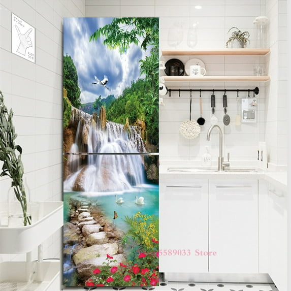 Bamboo Forest Printed Stickers For Fridge Waterproof Vinyl Adhesive ...