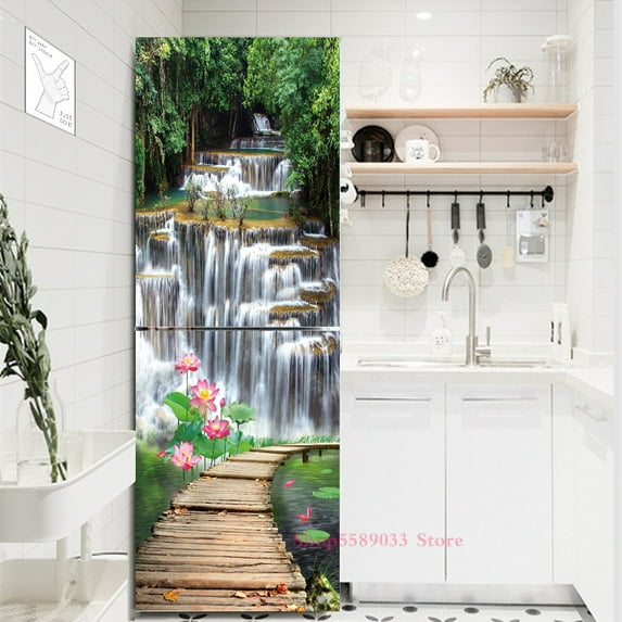 Bamboo Forest Printed Stickers For Fridge Waterproof Vinyl Adhesive ...
