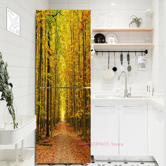 Bamboo Forest Printed Stickers For Fridge Waterproof Vinyl Adhesive ...
