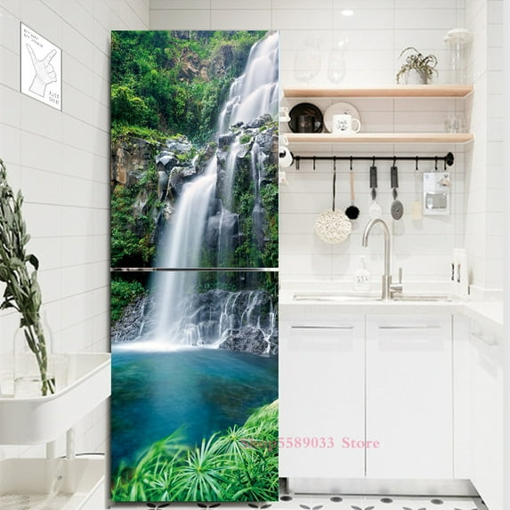 Bamboo Forest Printed Stickers For Fridge Waterproof Vinyl Adhesive ...