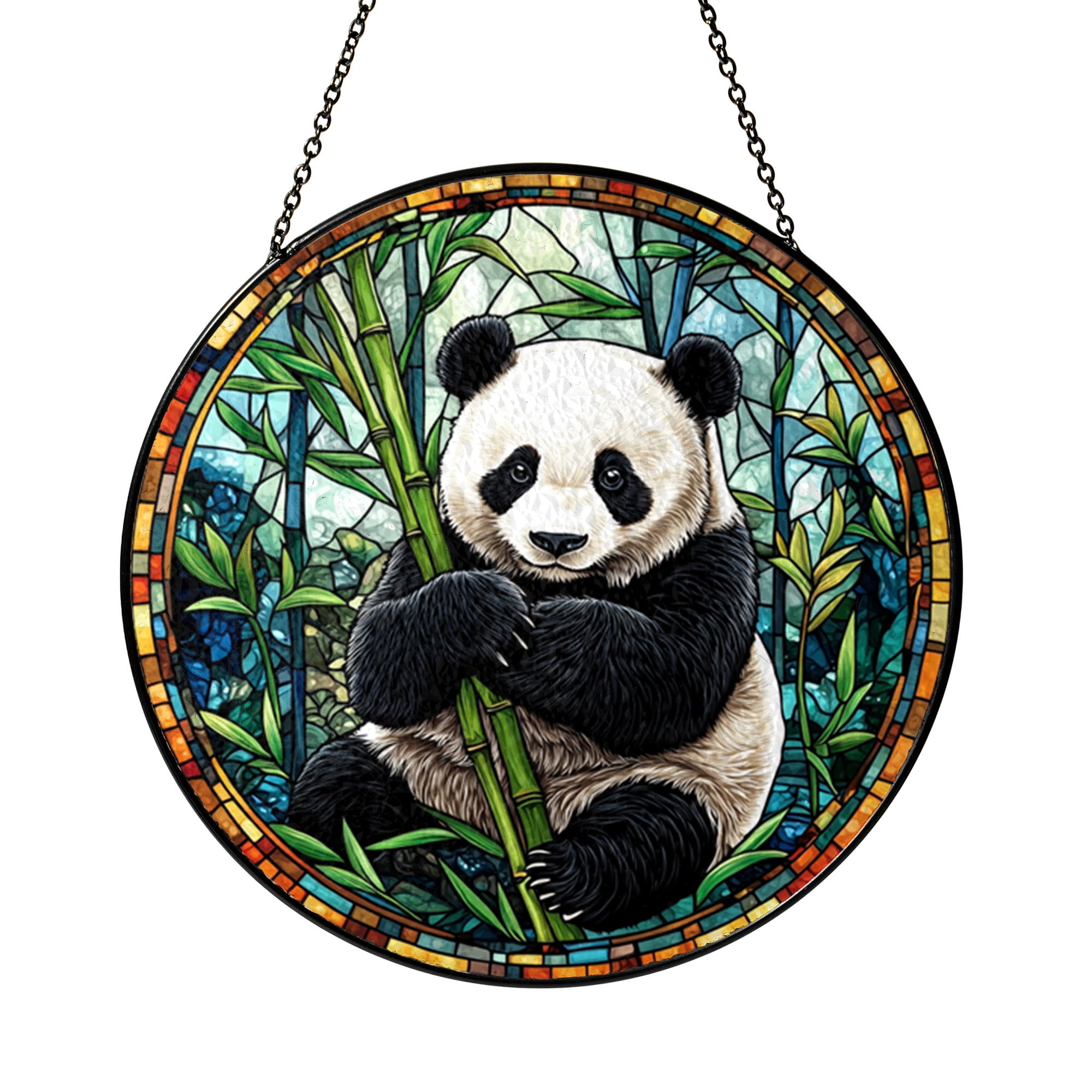 Bamboo Forest Stained Glass Style Panel – Nature Window Decor - Walmart.com