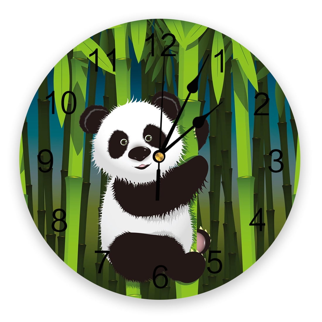 Bamboo Forest Sunlight Green Plants Living Room Clock Wall Round Clocks ...