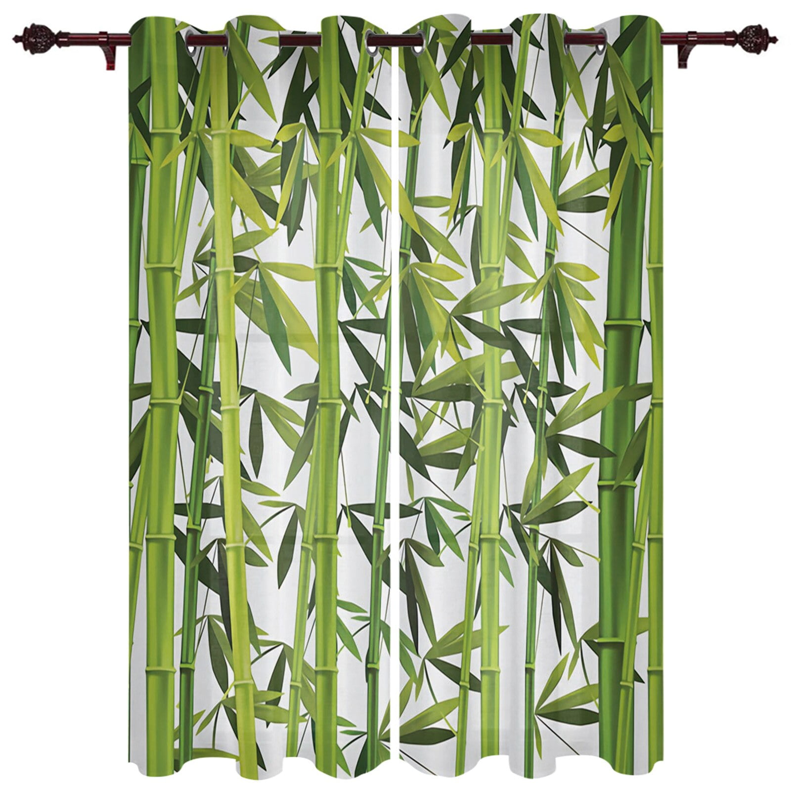 Bamboo Forest Sunlight Living Room Kitchen Balcony Luxury Drapes Window ...