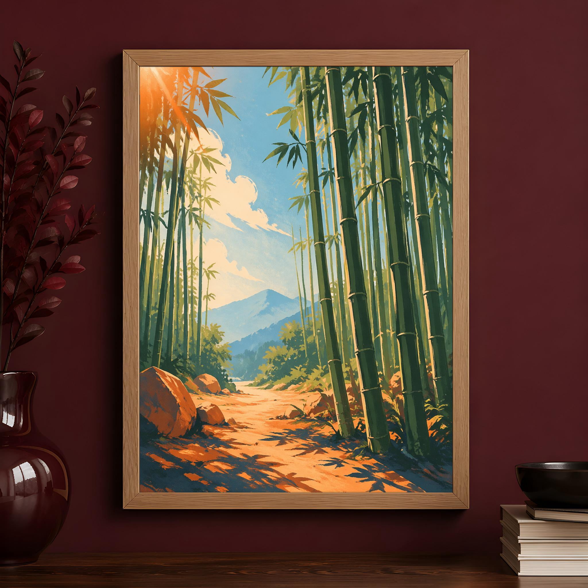 Bamboo Forest Wall Art, Japanese Landscape Poster, Zen Nature Decor ...
