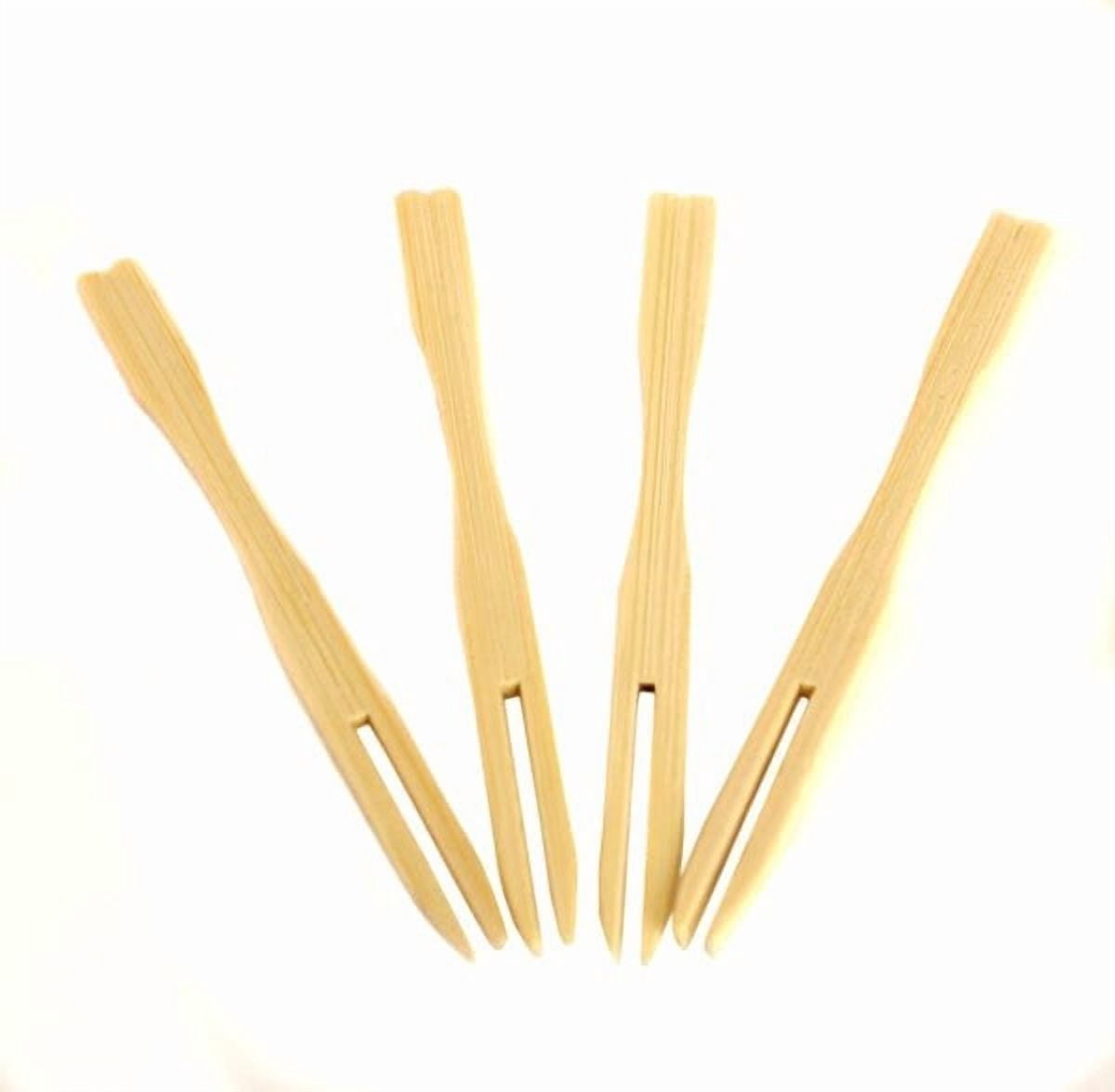 Bamboo Fork Pick - 100 pack - Walmart.com