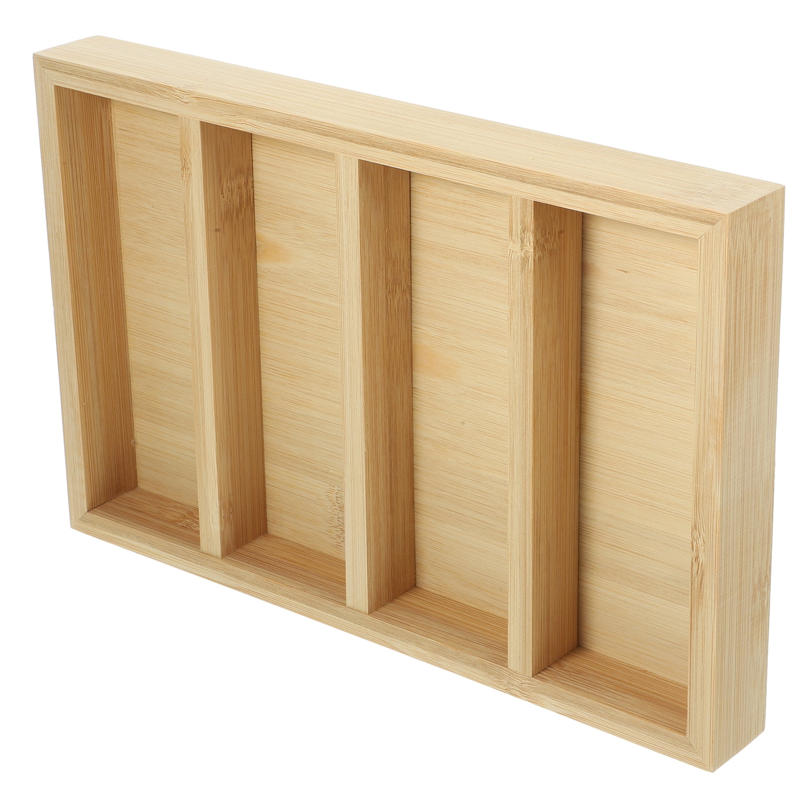 Bamboo Four-compartment Glasses Storage and Display Tray Wood Jewelry ...