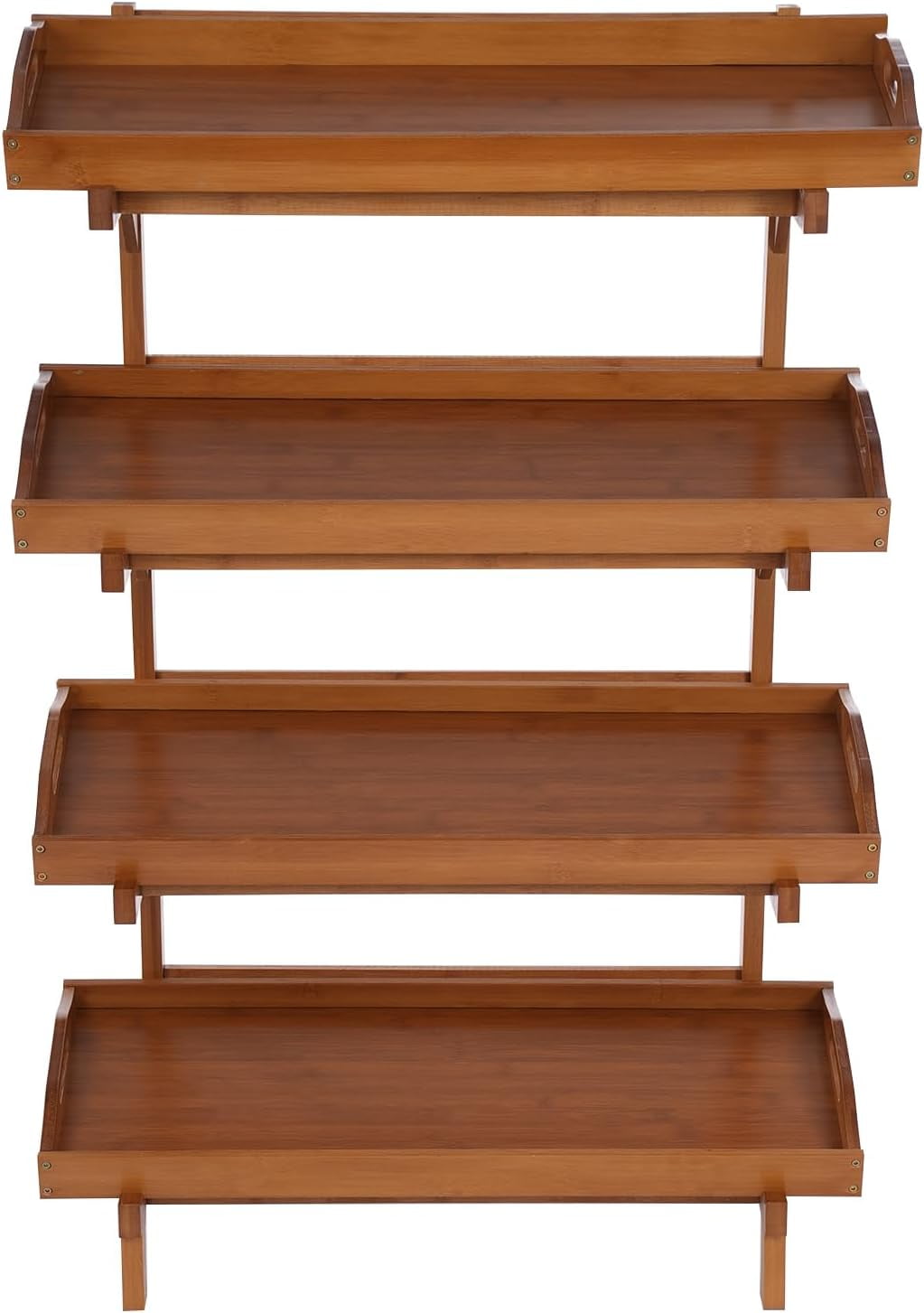 Bamboo Fruit and Vegetable Storage Rack, 4-Tier Flat or Tilted Snack ...