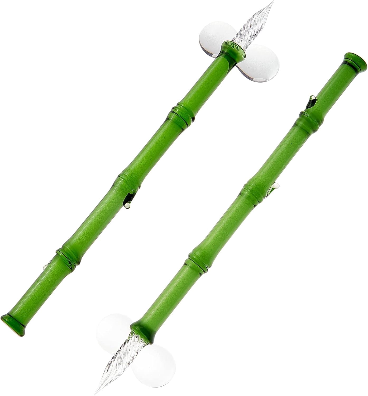 Bamboo Glass Dip Pen 2pcs Handmade Crystal Calligraphy Pen with 2pcs ...