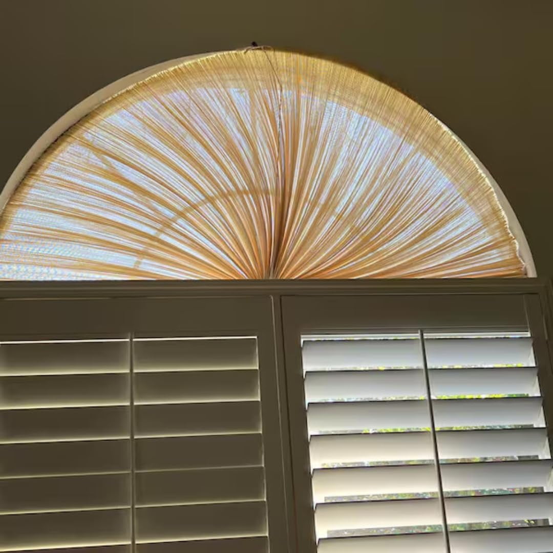 Bamboo Half Circle Window Shade, Arched Windows Shade, Fan Shaped ...