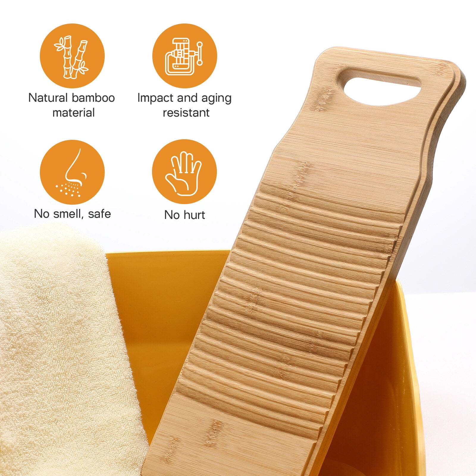 Bamboo Hand Washboard for Laundry Washing Clothes, Cleaning Board for ...
