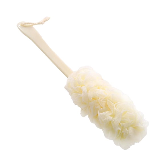 Bamboo Handle Bath Brush - Long Reach Exfoliating Scrubber, Hanging ...