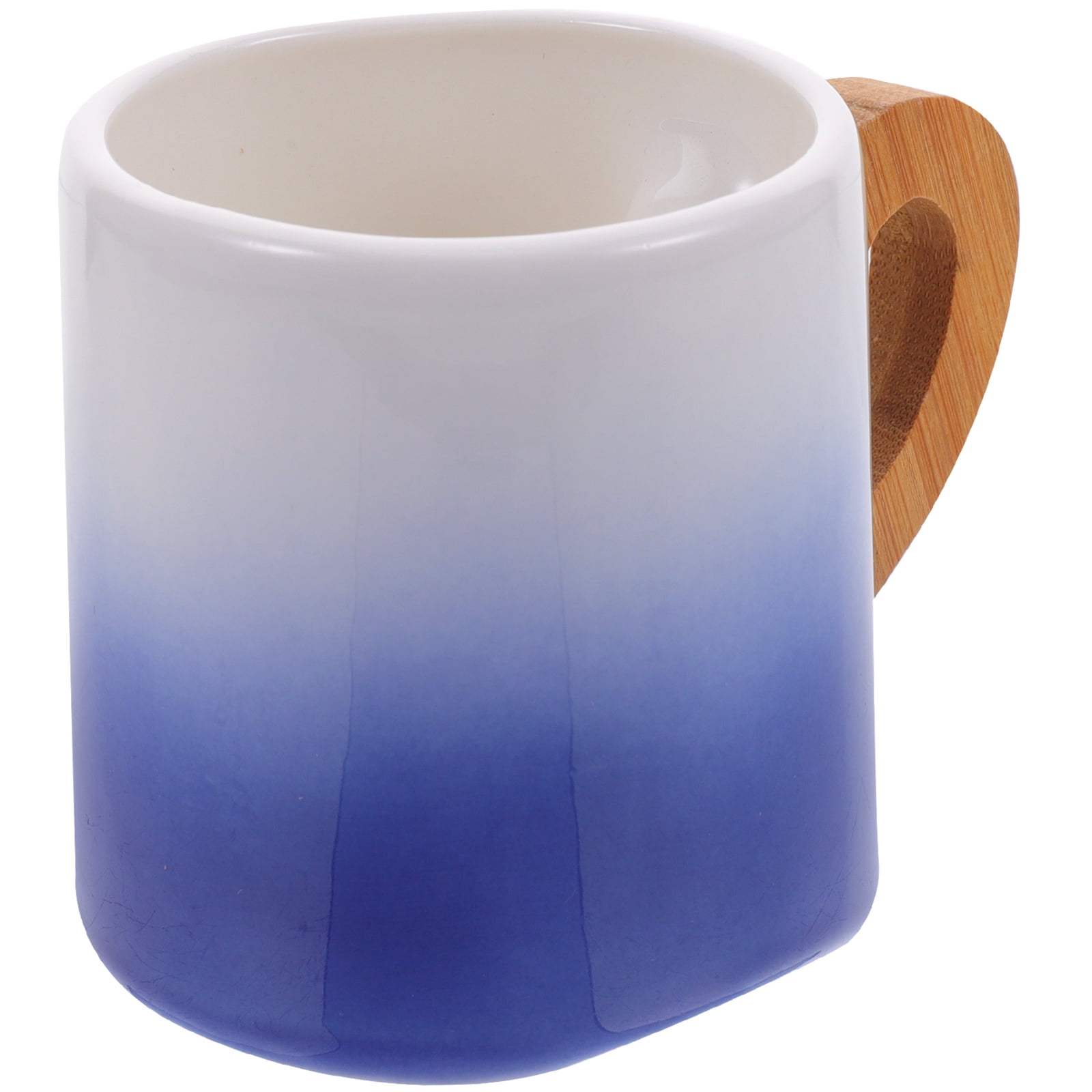 Bamboo Handle Coffee Mug Flat Bottom Tea Cups Espresso Japanese ...