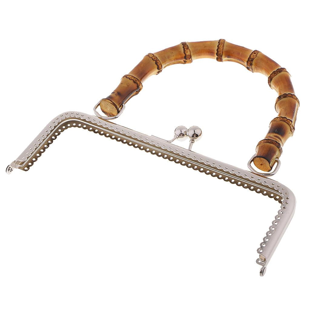 Bamboo Handle Metal Frame clasp For DIY Handbag Purse 20cm - Walmart.com