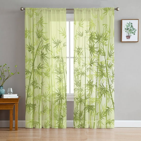 Bamboo Handmade Paper Tulle Curtains for Living Room Bedroom Sheer ...