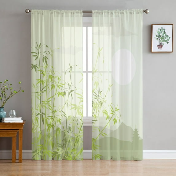 Bamboo Handmade Paper Tulle Curtains for Living Room Bedroom Sheer ...