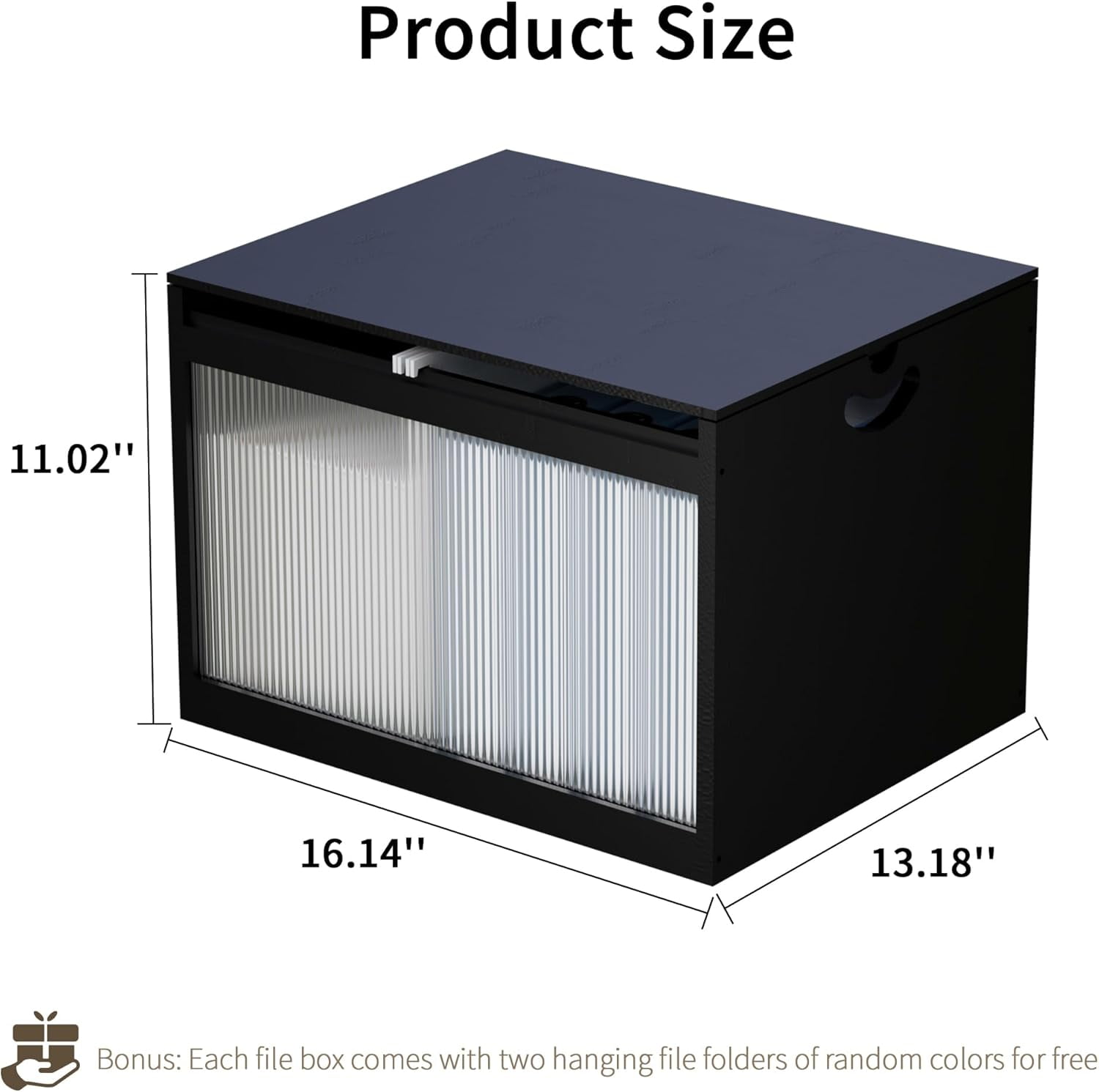 Bamboo Hanging File Boxes with Lids 2 Pack, File Organizer Box for ...