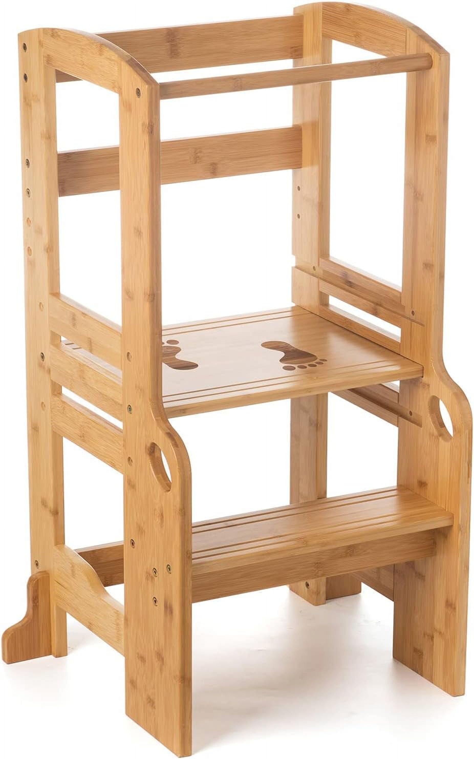 Bamboo Height Adjustable Children Stool, Kids Learning Stool, Kids ...