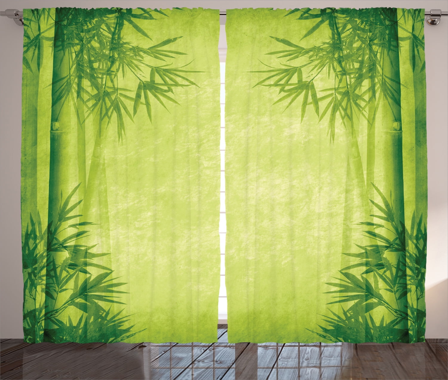 Ambesonne Asian Themed Curtains 2 Panel Set, Chinese Fengshui View, 108 ...