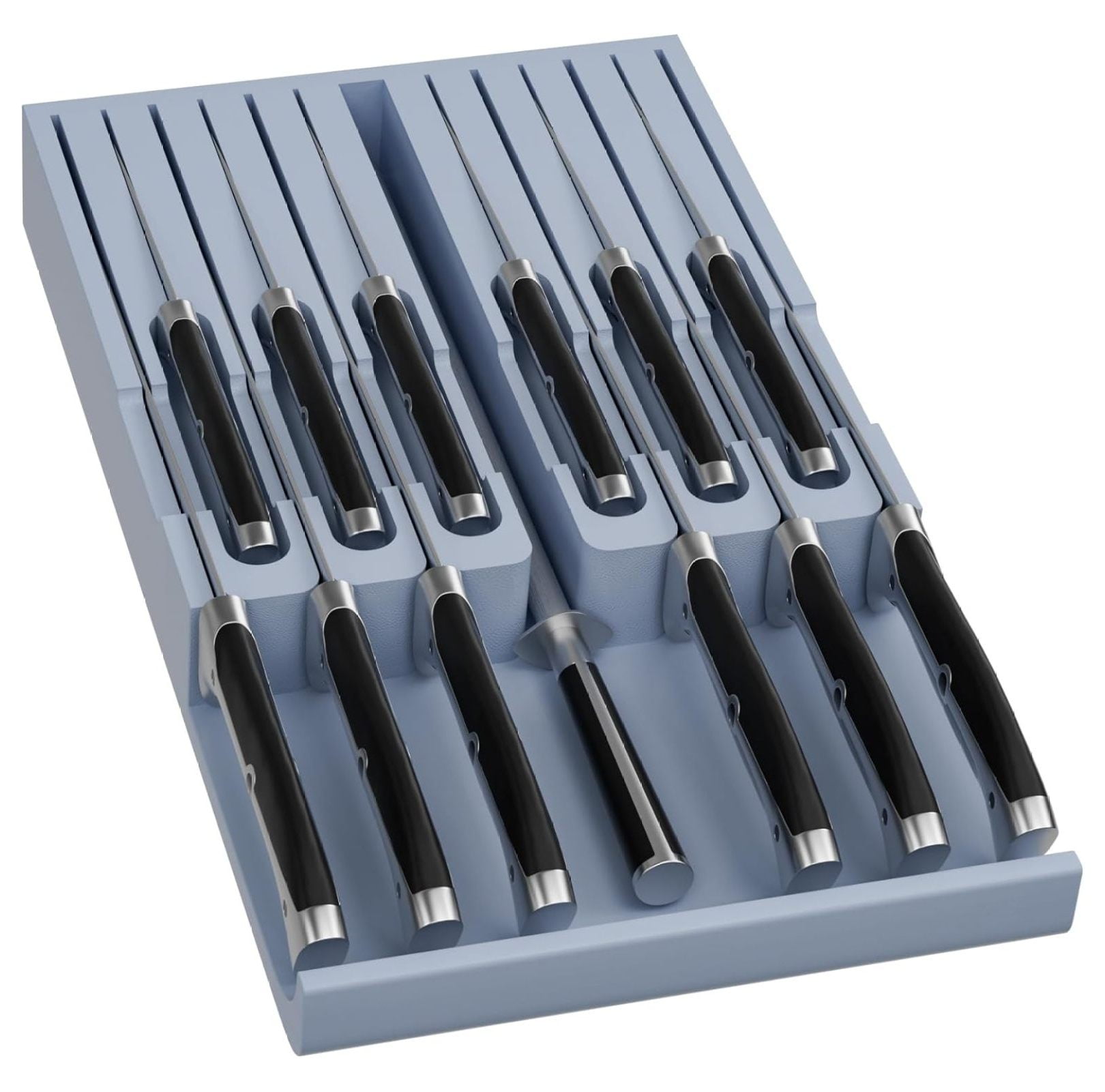 Bamboo In-drawer Knife Block - Knife Drawer Organizer Insert Large ...