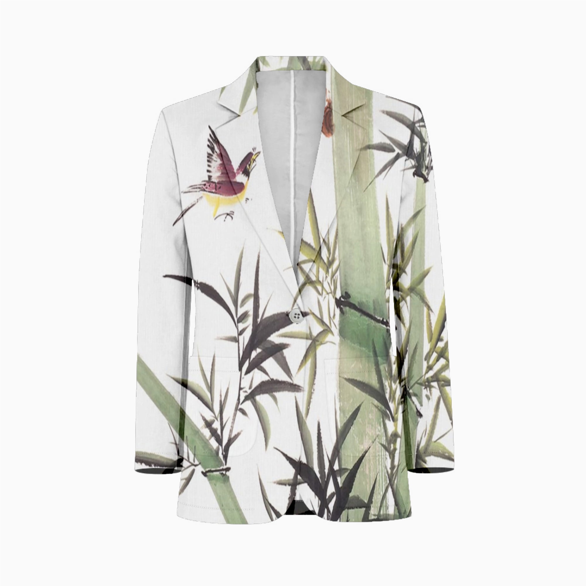 Bamboo Ink Painting Customized Men's Suits full man Shawl Collar ...