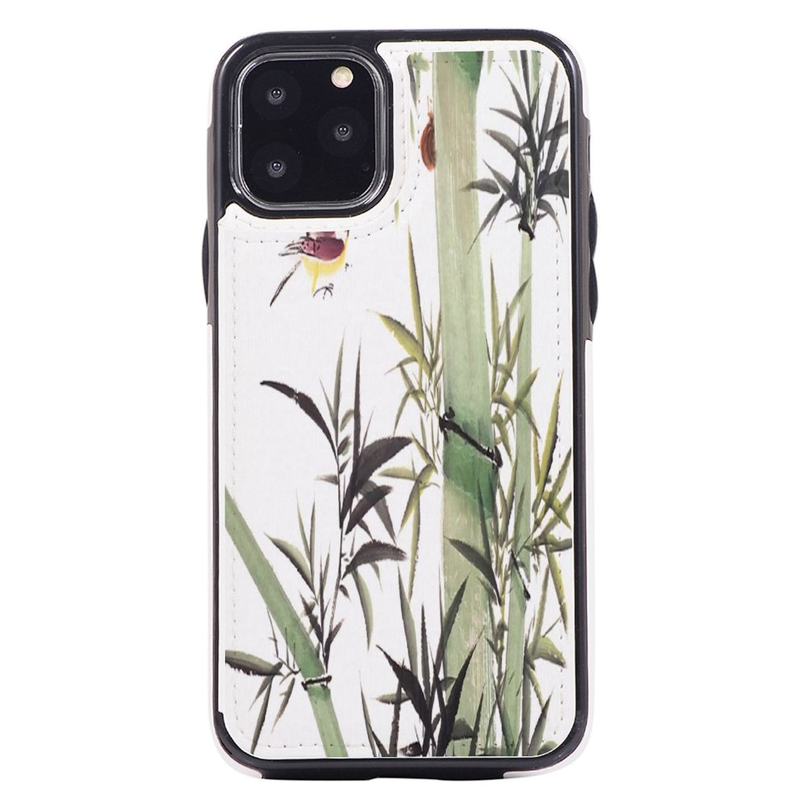 Bamboo Ink Painting Leather Wallet Case for iPhone 16 15 14 13 12 11 ...