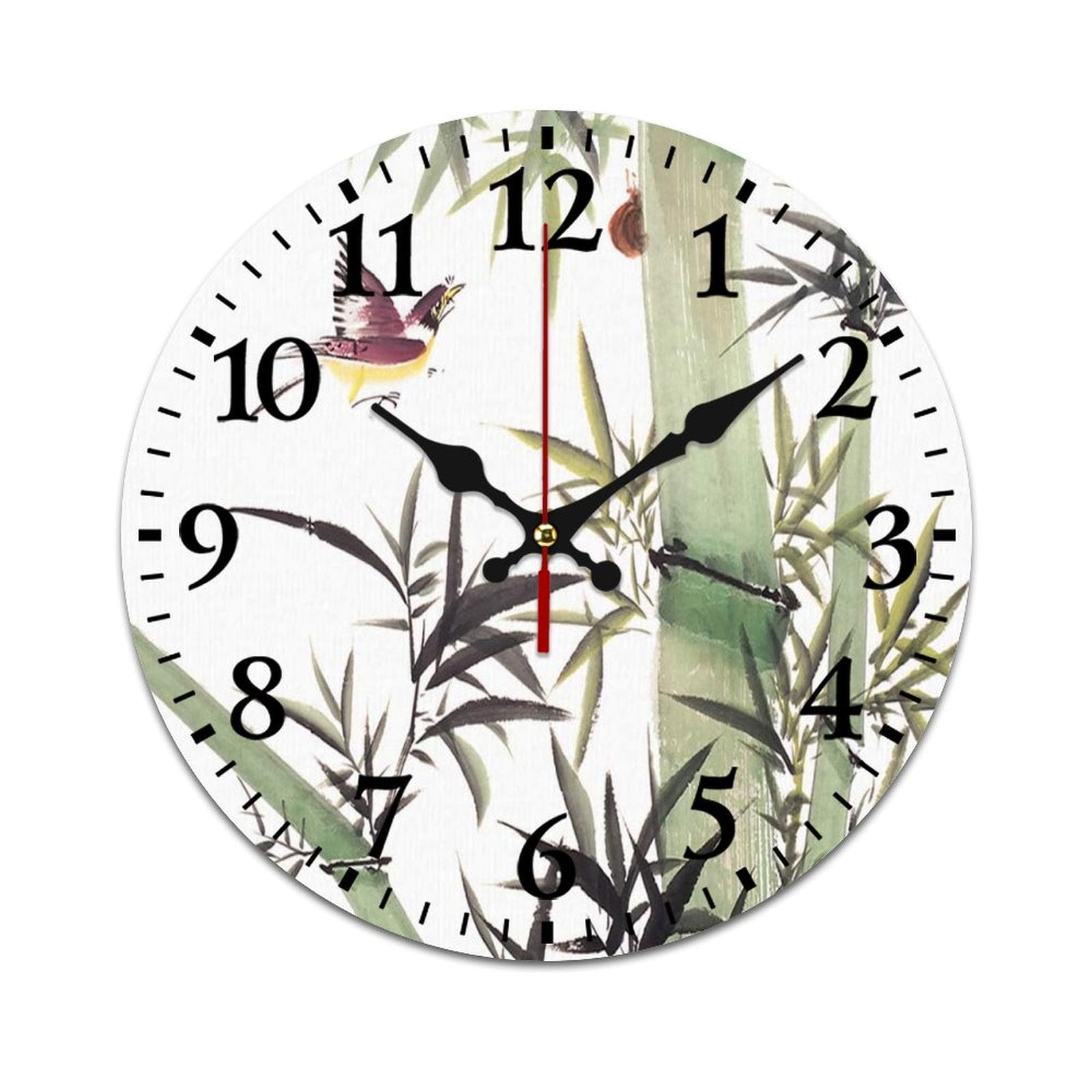 Bamboo Ink Painting Wall Clock Modern Design Clocks Wall Hanging Home ...