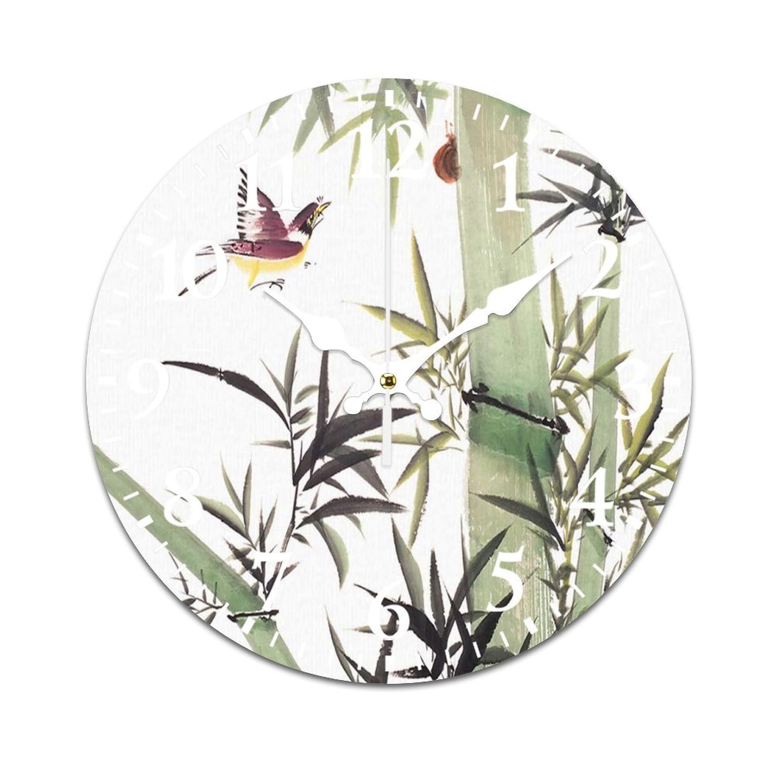 Bamboo Ink Painting Wall Clock Modern Design Clocks Wall Hanging Home ...