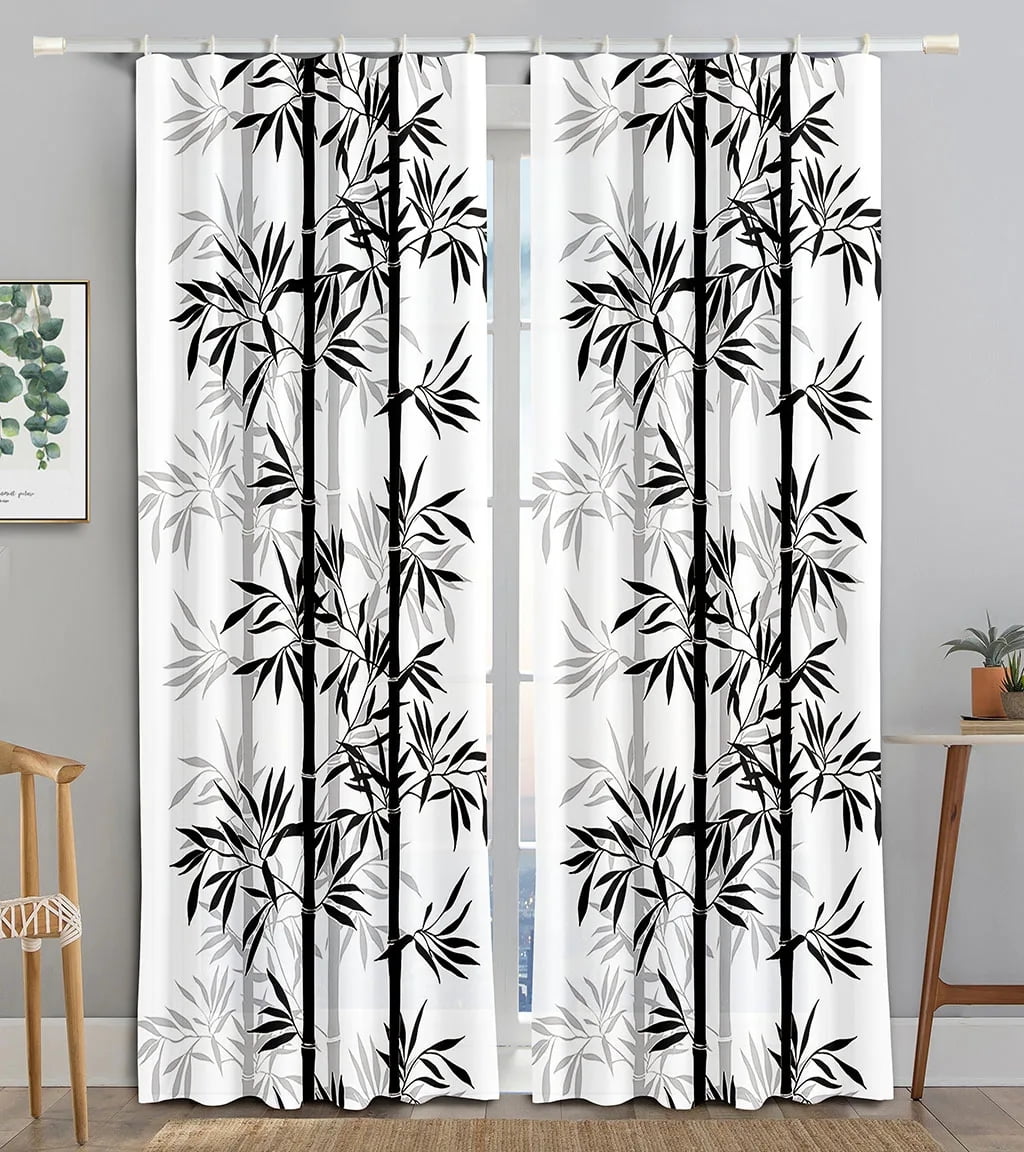 Bamboo Ink Red Sun Pattern High Shading Curtains Different Styles of ...