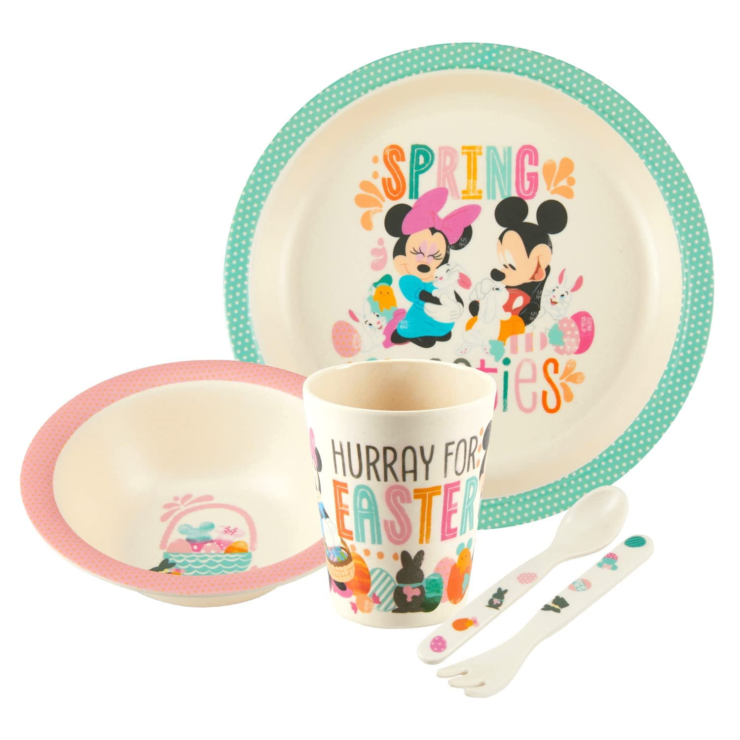 Bamboo Kids’ 5-Piece Dinnerware Set - Disney Tableware Set With Dinner ...