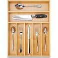 Bamboo Kitchen Drawer Organizer, 13 Inch Silverware Tray with Deep ...