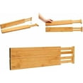 Bamboo Kitchen Drawer Organizer Divider Stackable for Deep Drawers ...