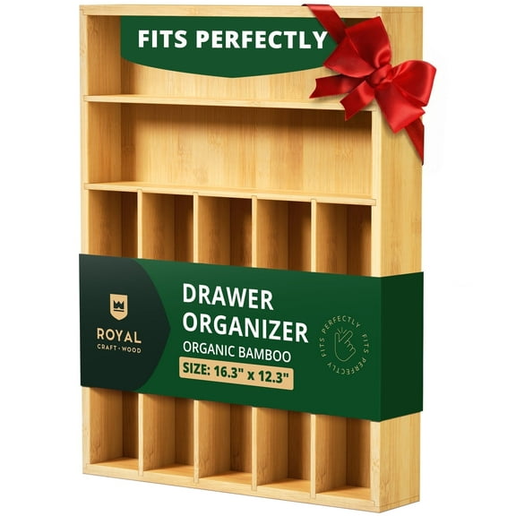 Expandable Bamboo Kitchen Drawer Organizer for Cutlery and Utensils ...
